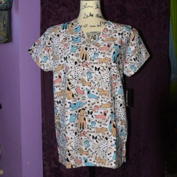 Cassandra O | Tops | Dog Pug Dalmation Doxy Animal Pet Scrub Top S L Xl ...